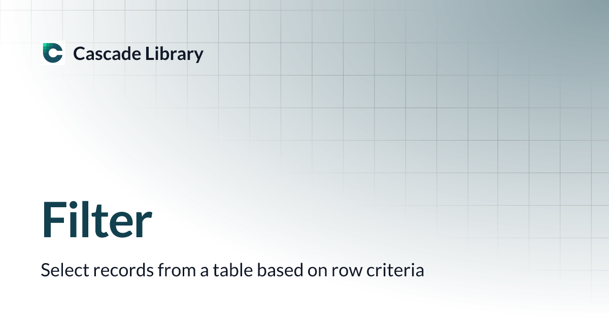 Filter | Cascade Library