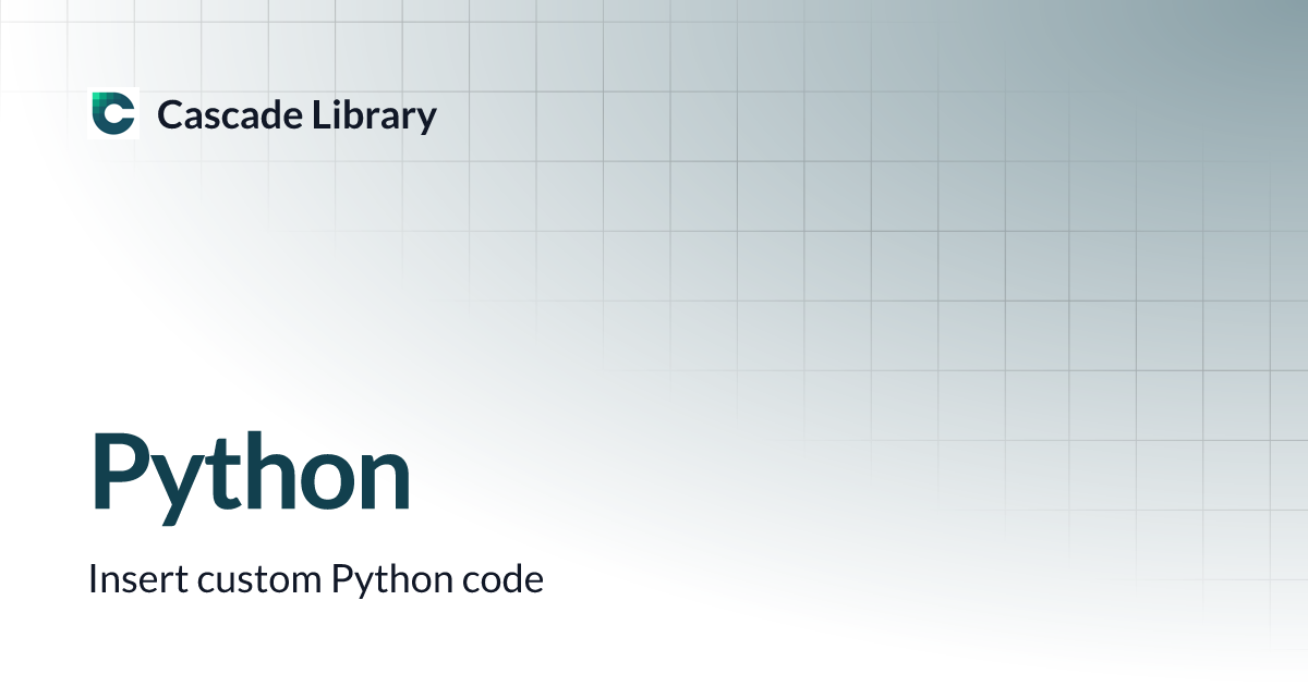 Python | Cascade Library