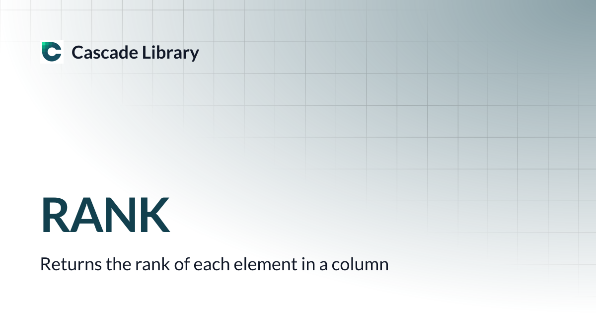 RANK | Cascade Library