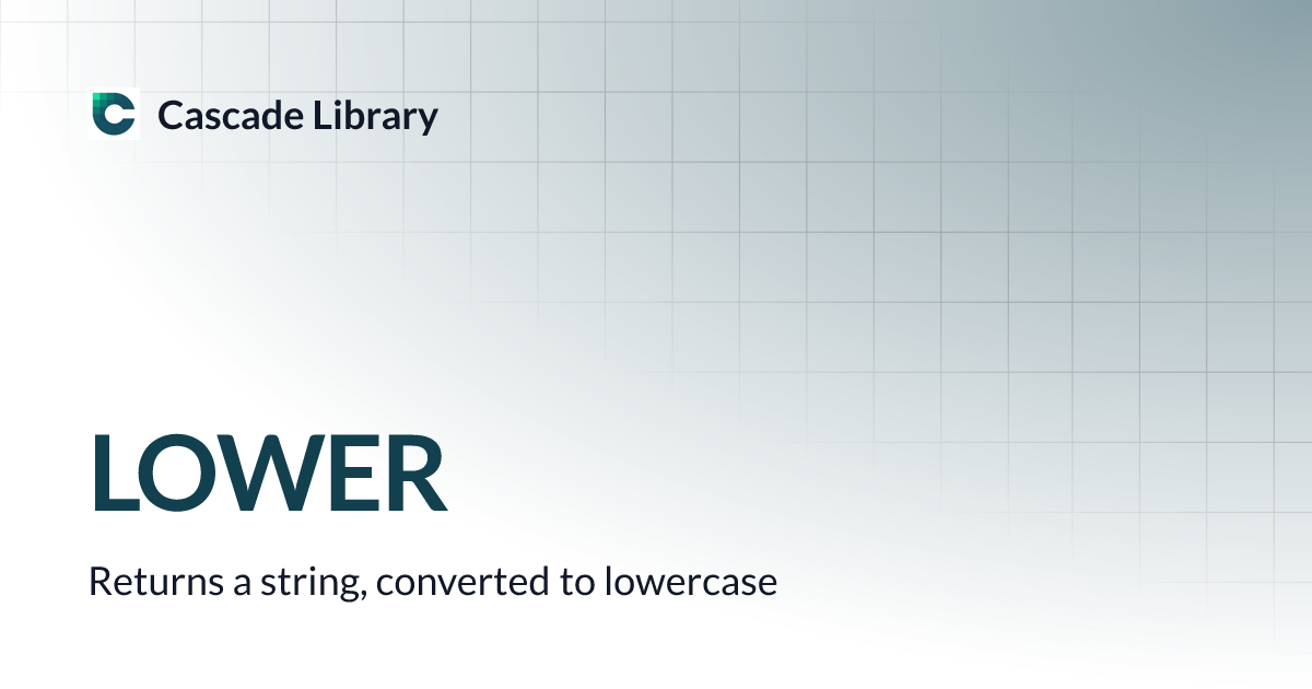 LOWER | Cascade Library