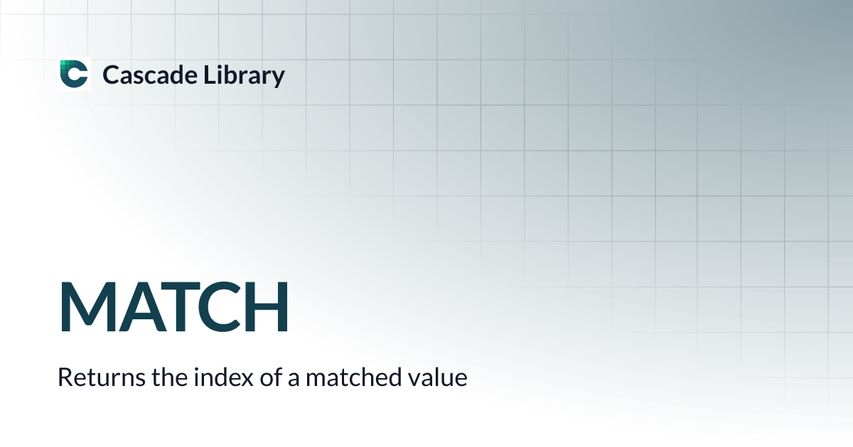 MATCH | Cascade Library