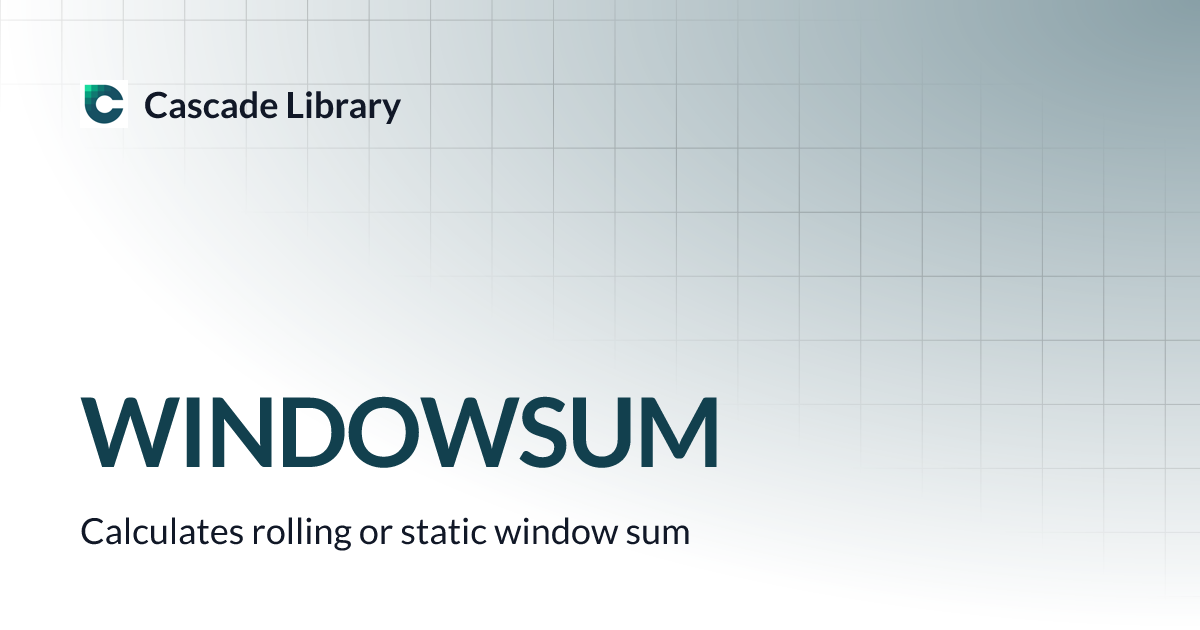 WINDOWSUM | Cascade Library