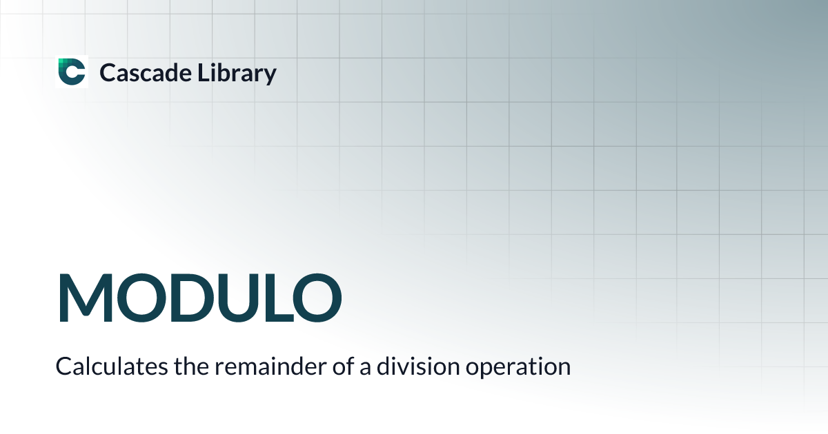 MODULO | Cascade Library
