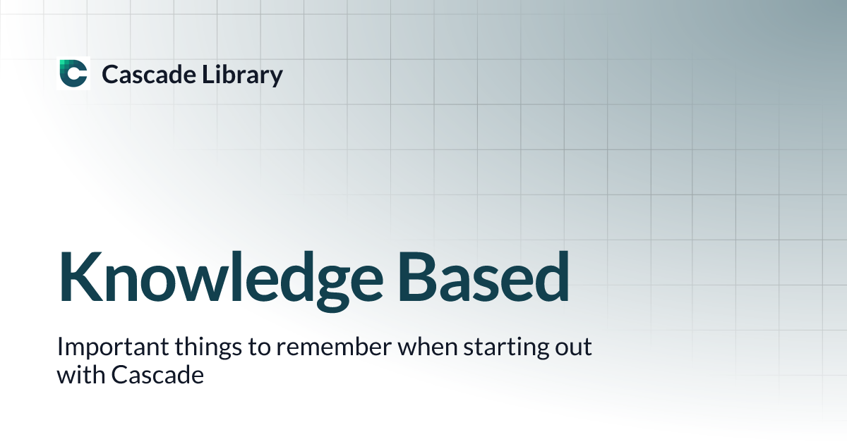 Knowledge Based | Cascade Library